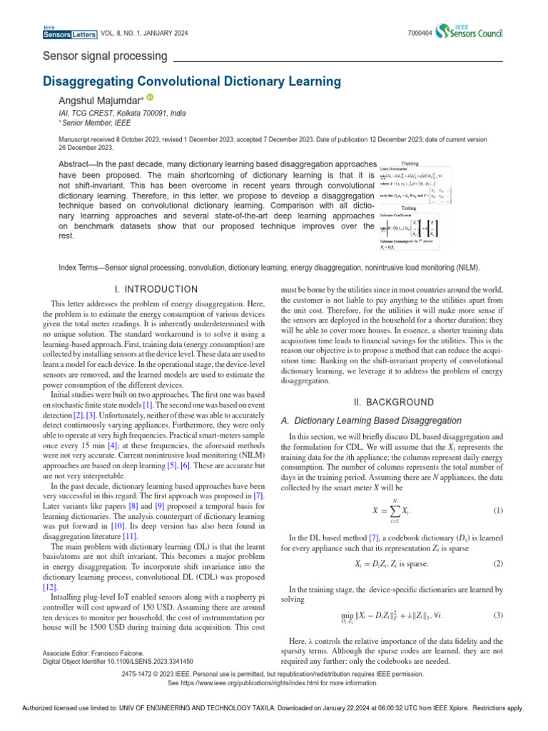 Disaggregating Convolutional Dictionary Learning | PDF | Deep Learning | Mathematical Optimization
