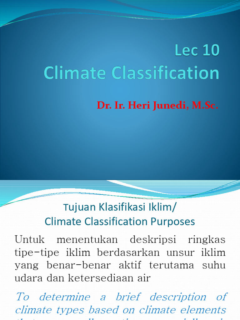Lec 10 Climate Classification | PDF