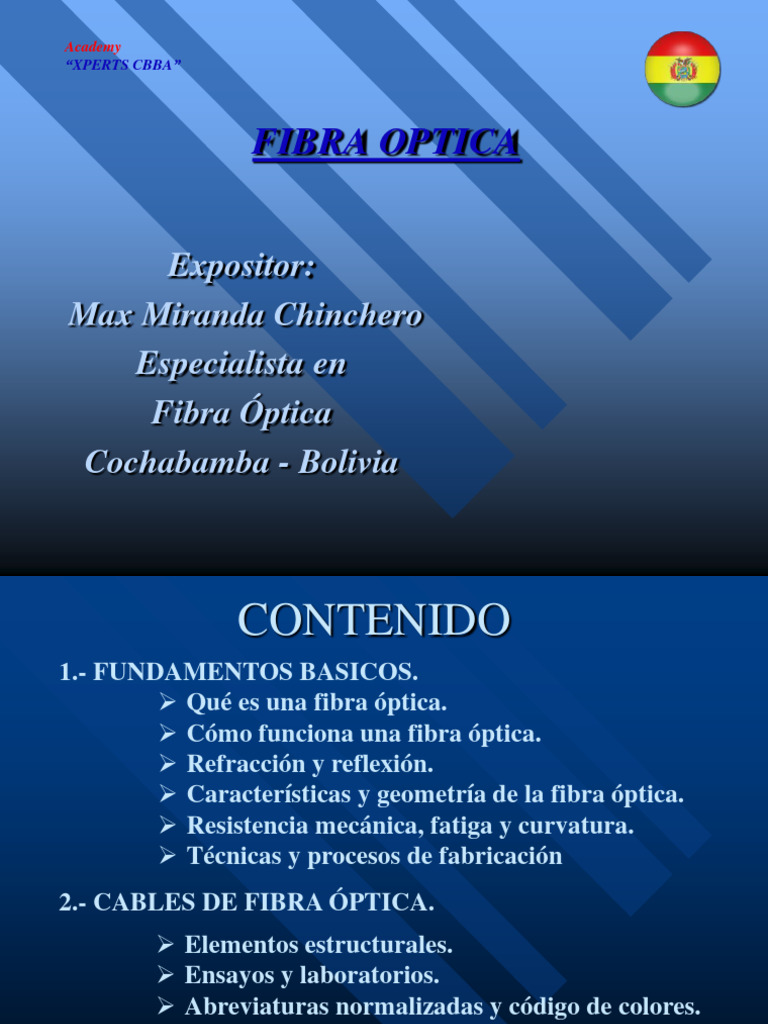 Presentacion Fibra Optica Academy Xpert | PDF | Fibra óptica | Óptica