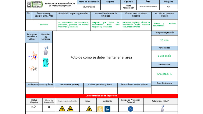 ESTANDAR 5´s ESCRITORIOS | PDF