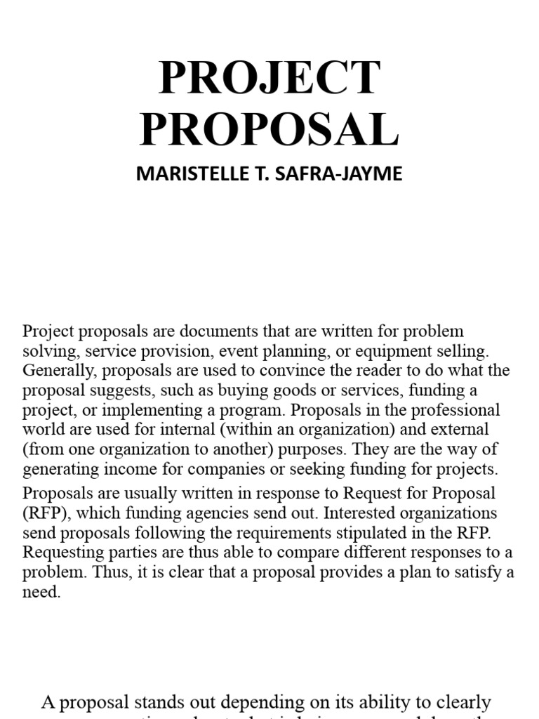 Project Proposal | PDF | Request For Proposal | Grant Writing