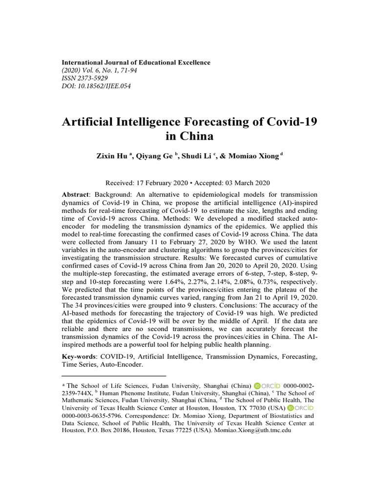 Ijee Hu Et Al 6 1 71 94 | PDF | Forecasting | Artificial Intelligence