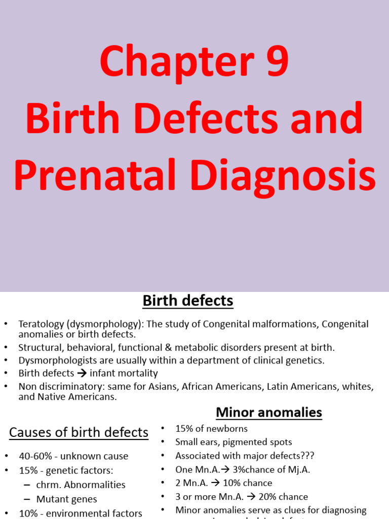 Birth Defects and Prenatal Diagnosis-9 (Muhadharaty) | PDF | Prenatal ...