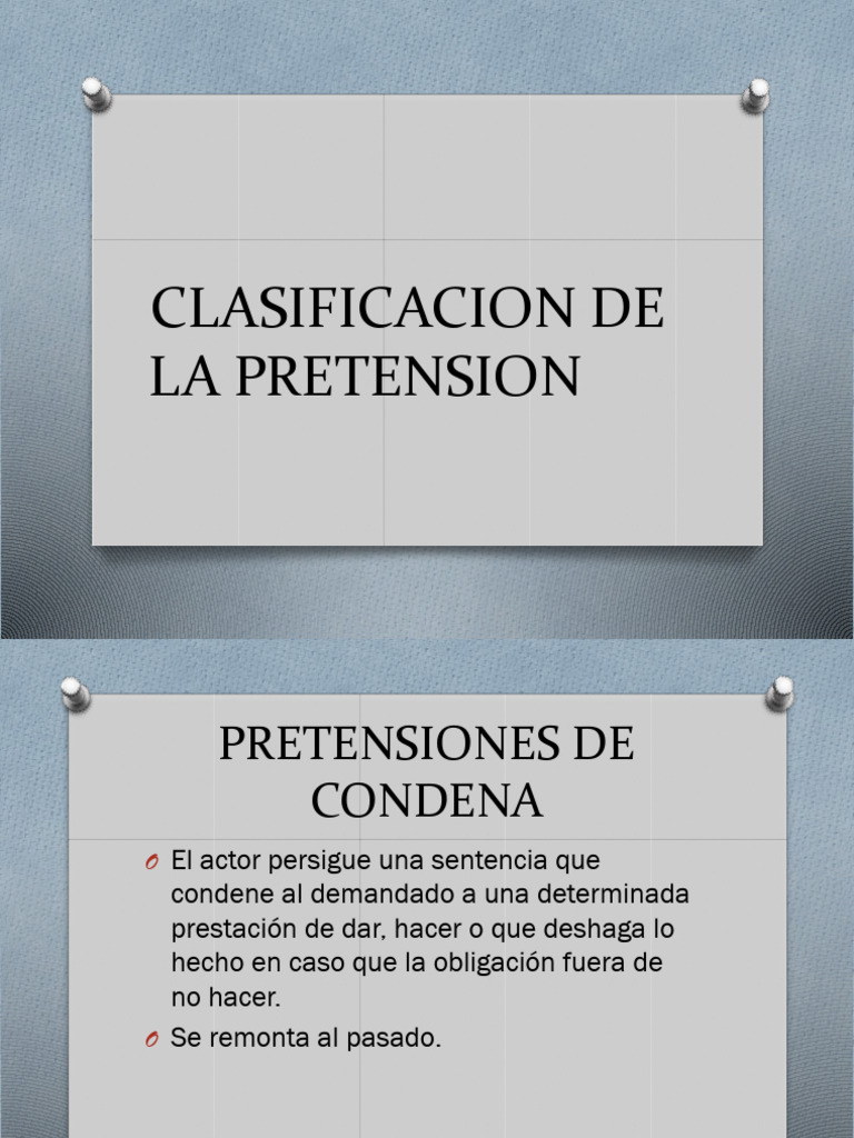 Tipos y Clasificación de Pretensiones | PDF