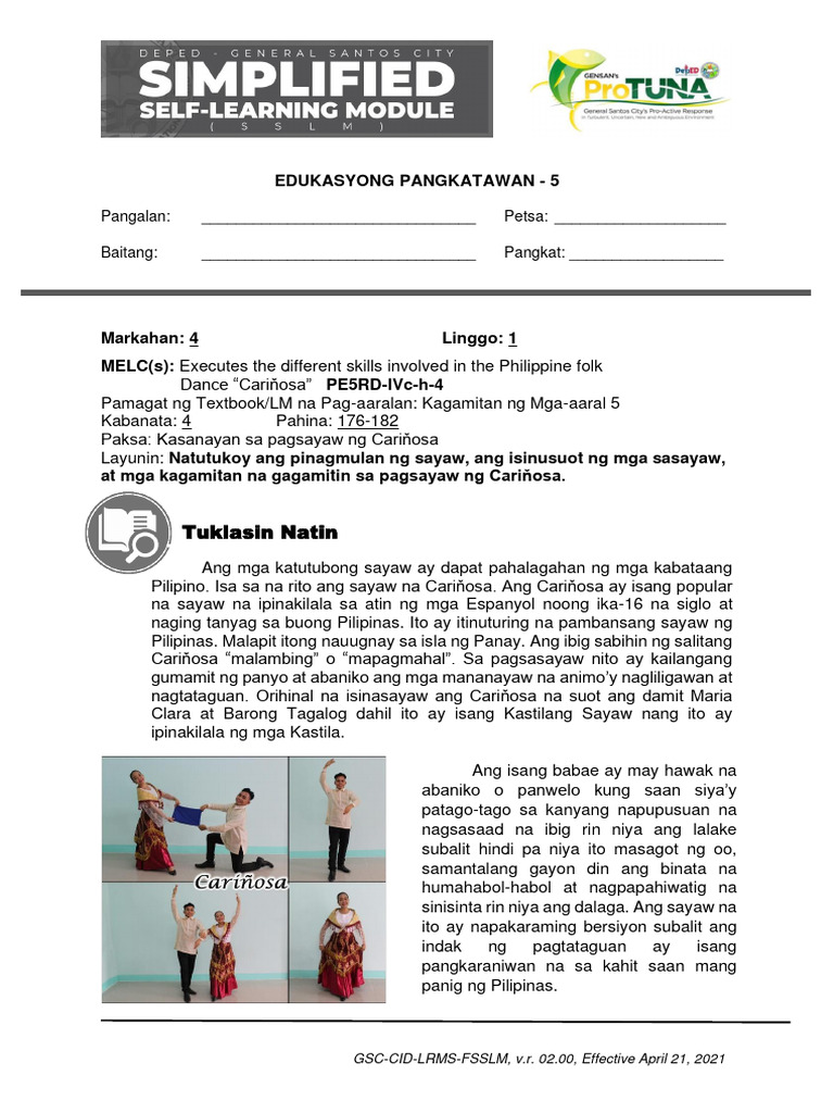 Markahan 4 Edukasyong Pangkatawan 5 Linggo 1 | PDF