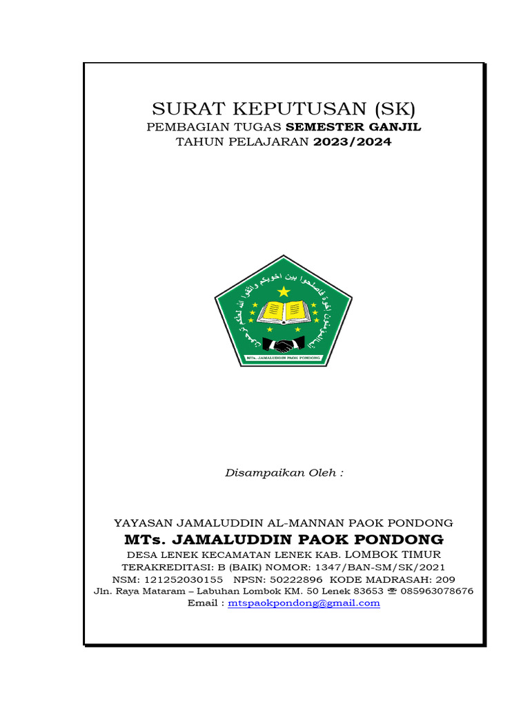 SK Pemb - Ganjil - Tp. 2023-2024 | PDF
