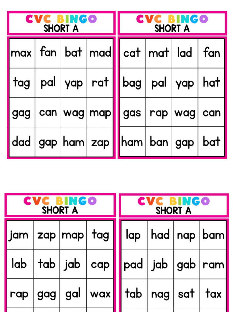 Bingo CVC Words | PDF