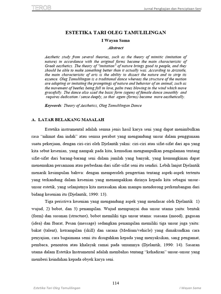 Estetika Tari Oleg | PDF