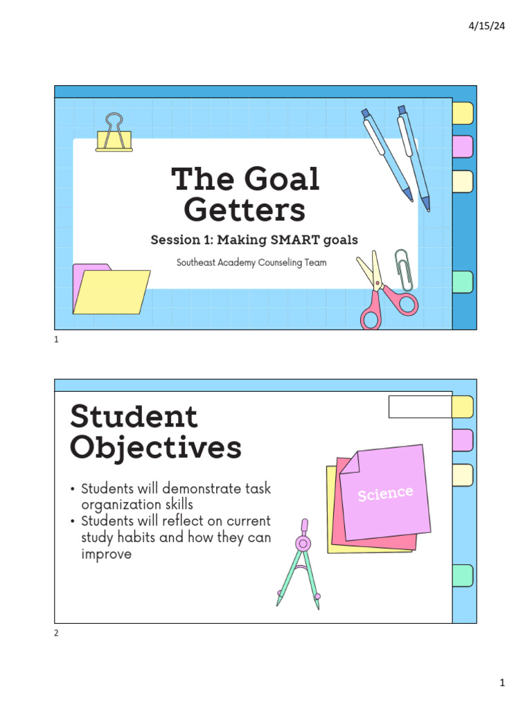 Goal Getters Session 1 | PDF | Goal | Cognitive Science