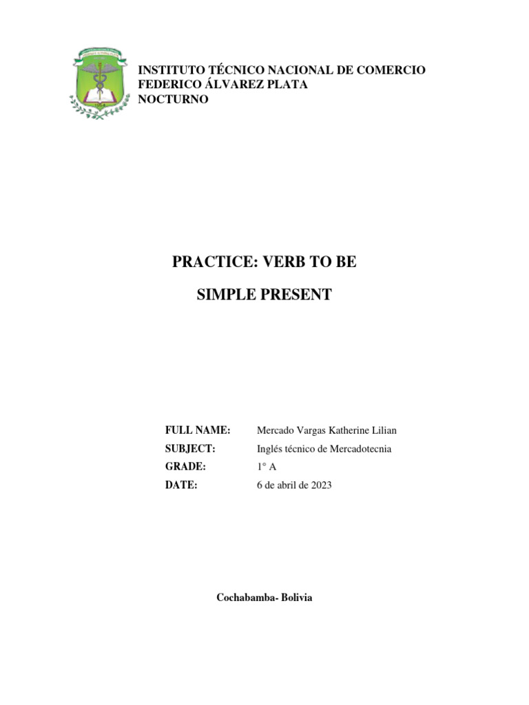 Practice Verb To Be Simple Present Download Free Pdf Semantic Units