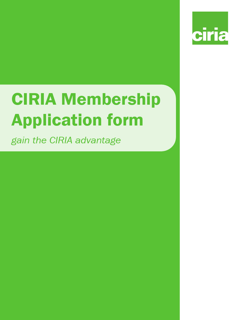CIRIA Membership Application Guide | PDF | United States House Of ...