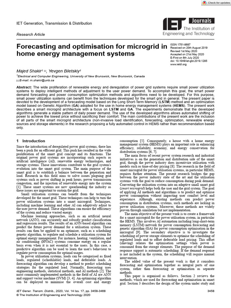 Iet Generation Trans Dist 2020 Shakir Forecasting And