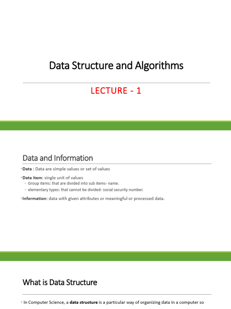 Dsa Lecture 1 Pdf 