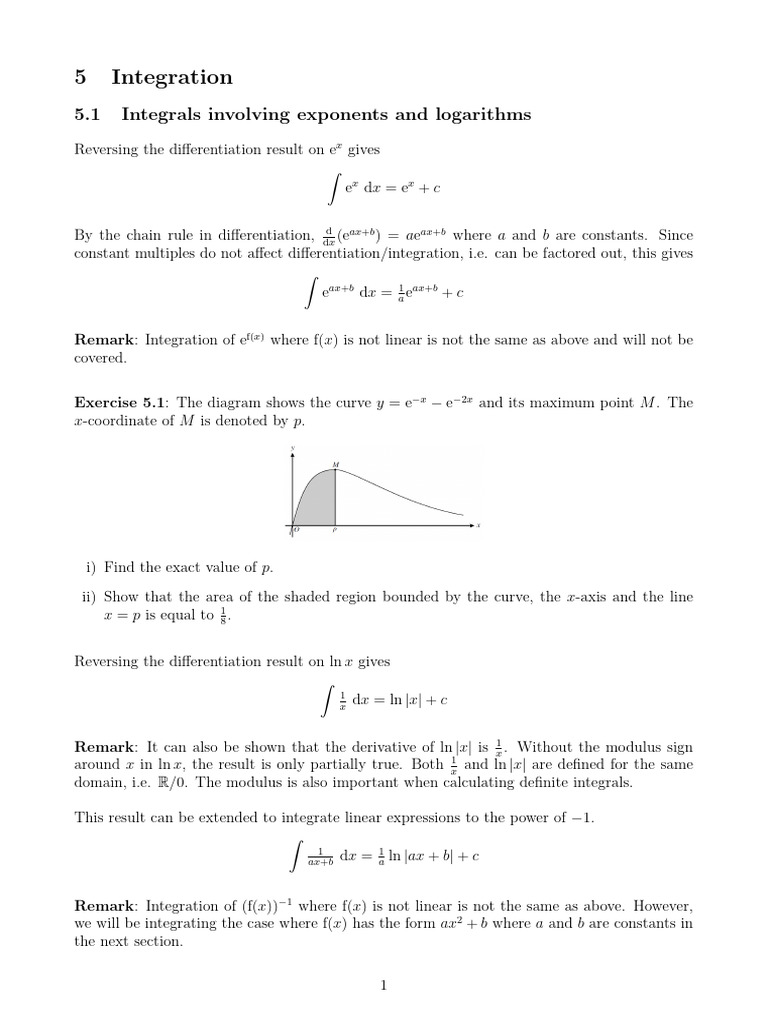 5 Integration (Notes) | PDF | Derivative | Integral