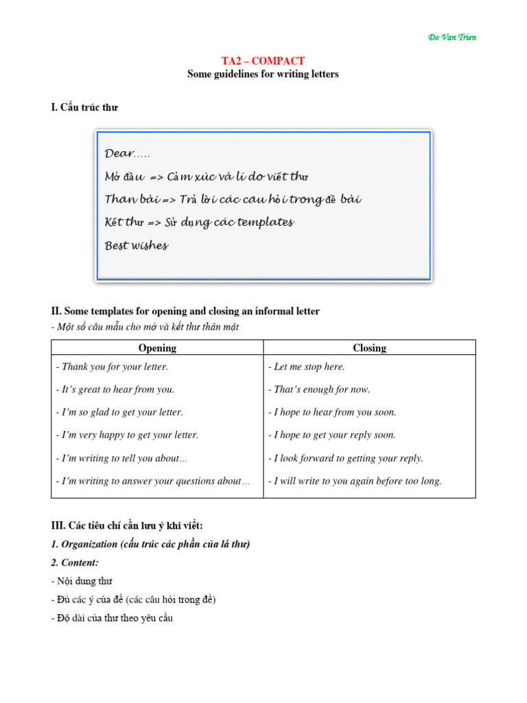 TA2-Compact (Some Guidelines For Writing Letters) | PDF