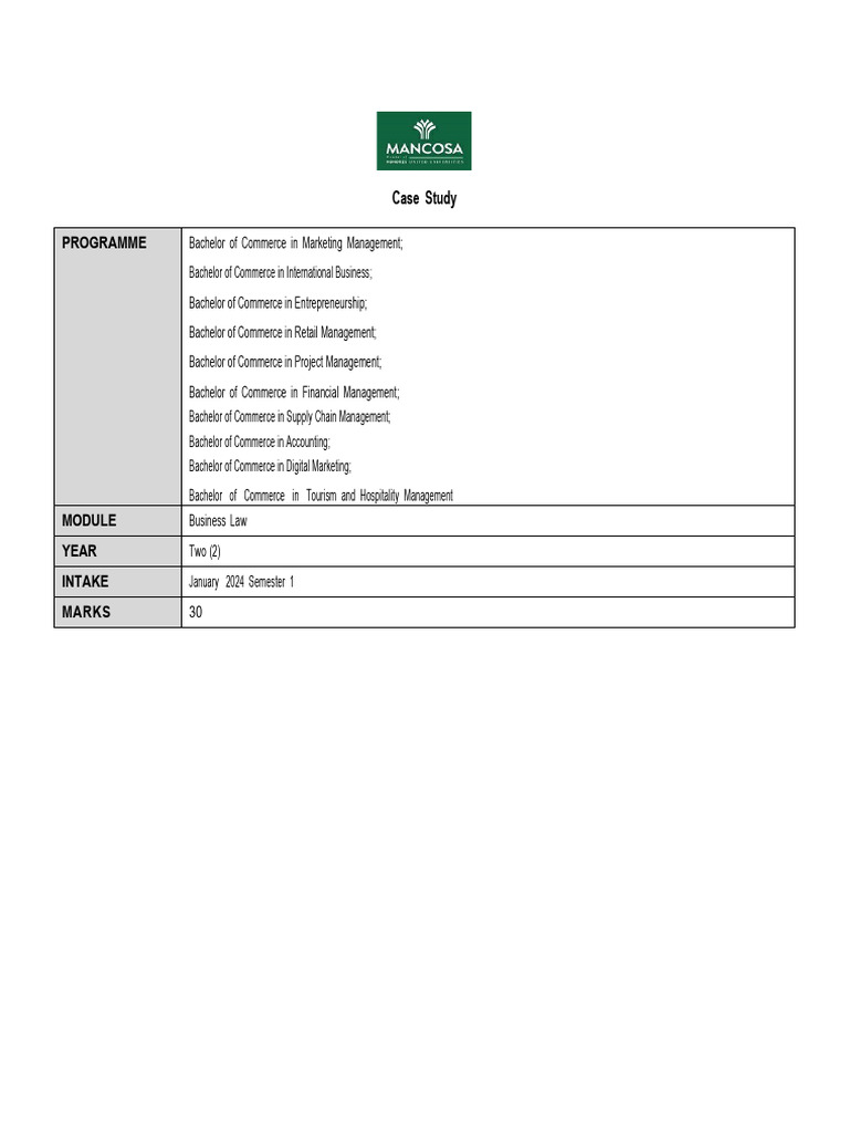 Case Study - Business Law | Download Free PDF | Business | Economies