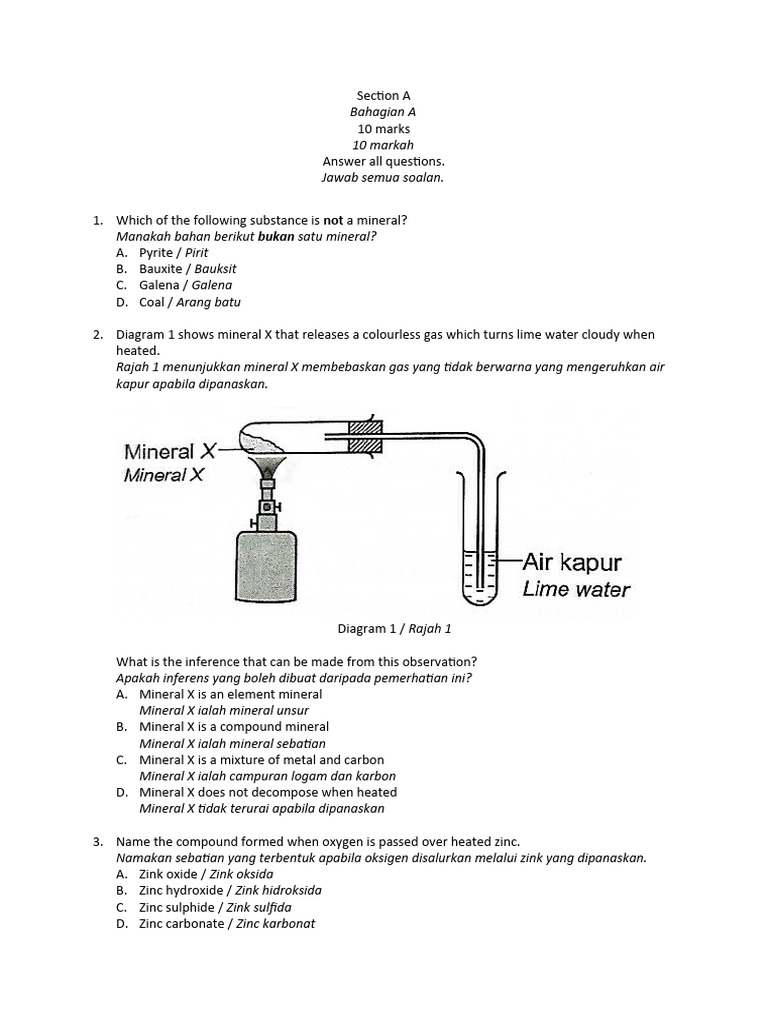 Ujian 2 Section A Form 3 Science | PDF