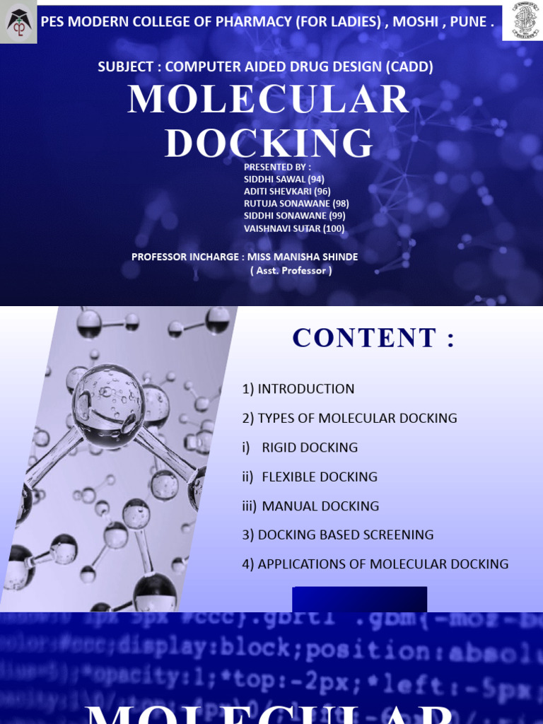 Molecular Docking[1] | PDF | Docking (Molecular) | Drug Design