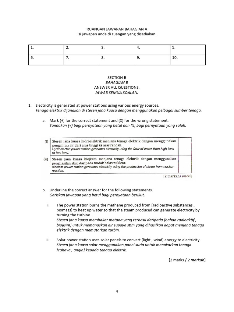 U2 SC F3 2022 Soalan Struktur BHGN B Form 3 Science | PDF