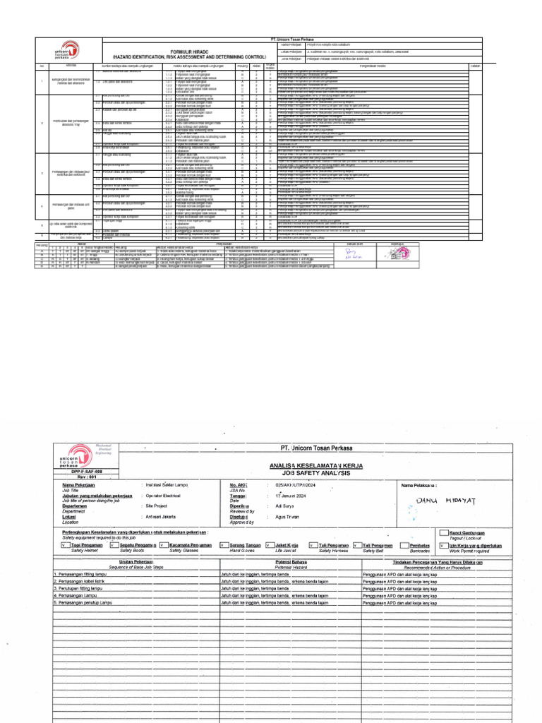 HIRADC, JSA, HSE Plan | PDF