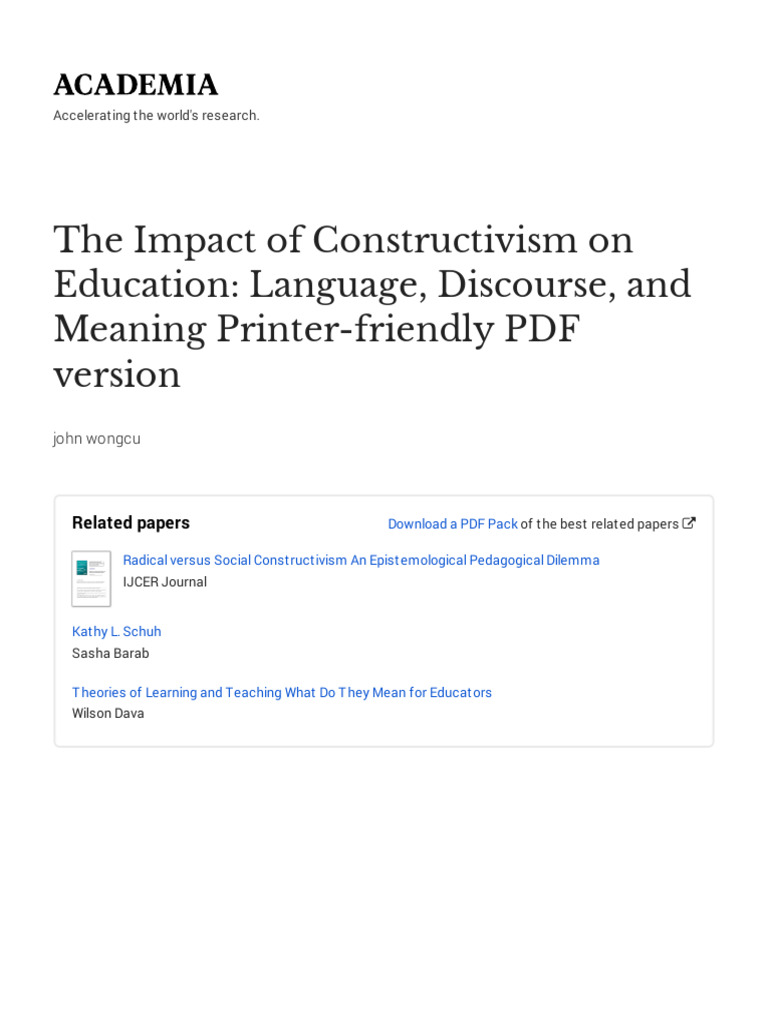 jones-with-cover-pag | PDF | Constructivism (Philosophy Of Education) | Psychological Concepts