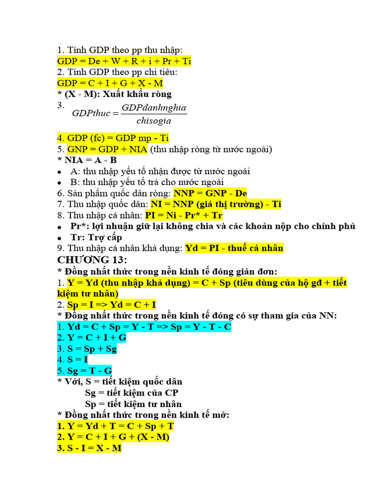 Công TH C KT Vĩ Mô | PDF