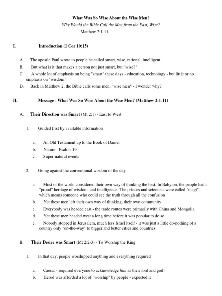 What Was So Wise About The Wise Men | PDF | Jesus | God