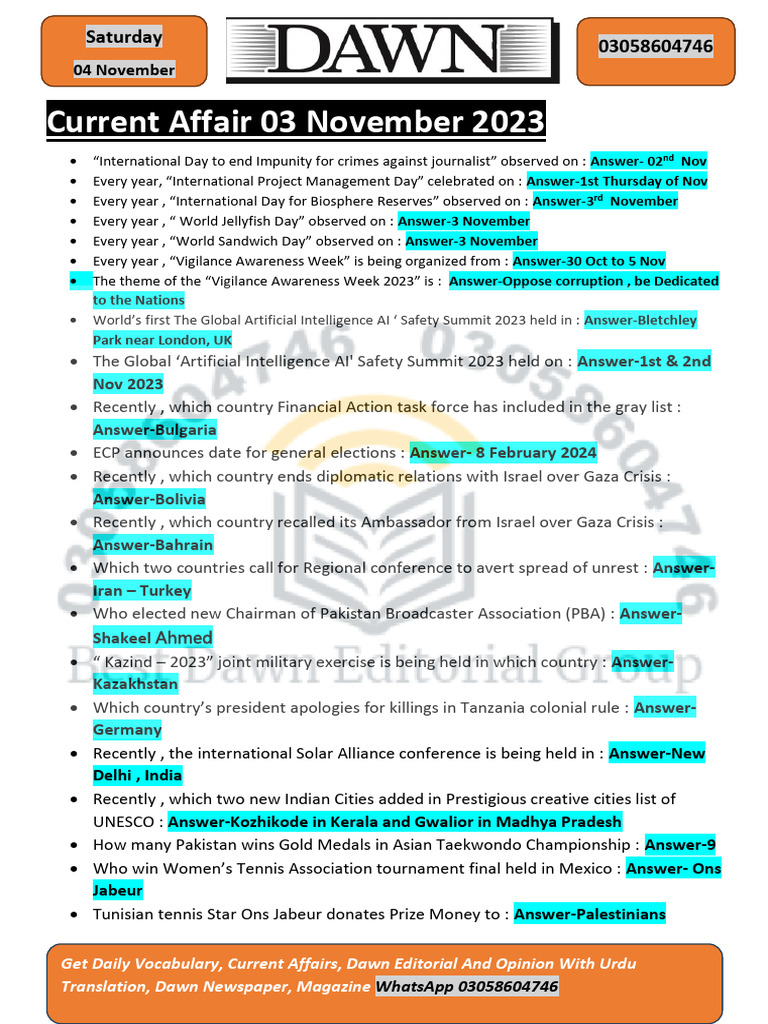 03 Current Affair I | PDF | Politics | Social Science