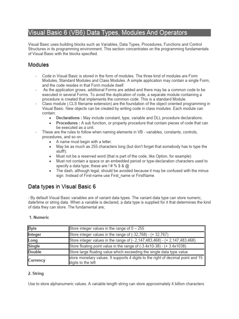 Lesson2 Datatypes And Operators Pdf Data Type Computer Programming 2318