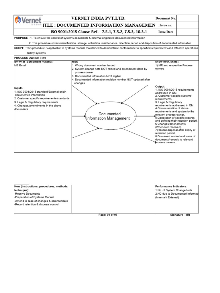Documented Information Management ISO 9001 | PDF | Iso 9000 ...