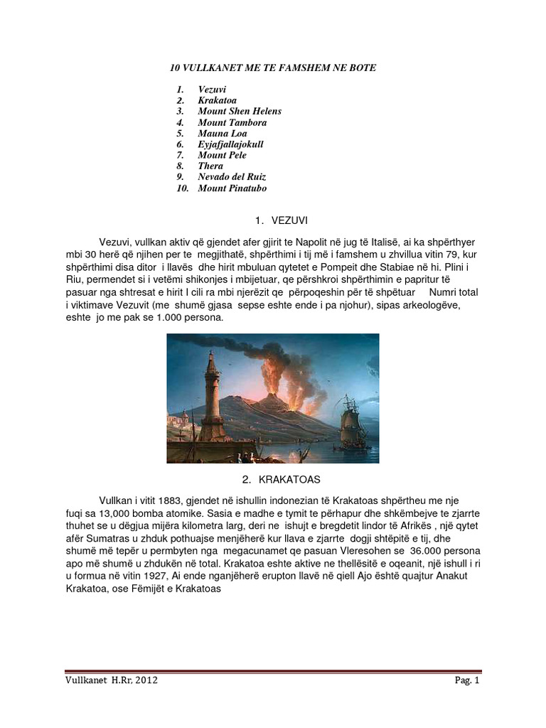 10 Vullkanet Me Te Famshem Ne Bote | PDF