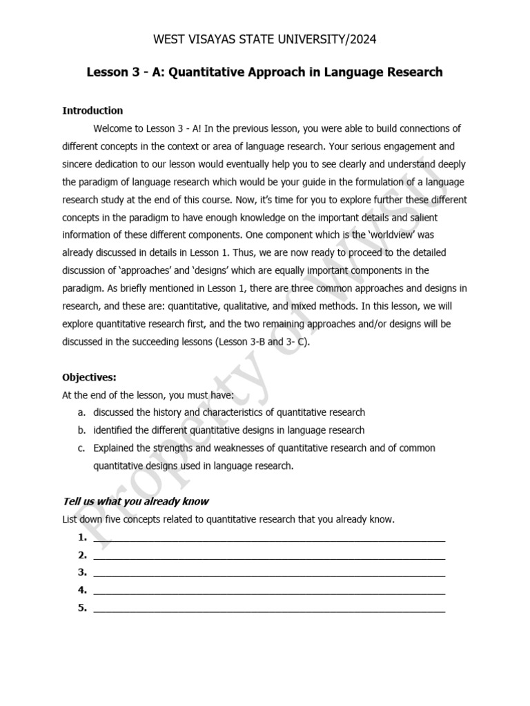 Quantitative Research in Language Studies | PDF | Quantitative Research ...