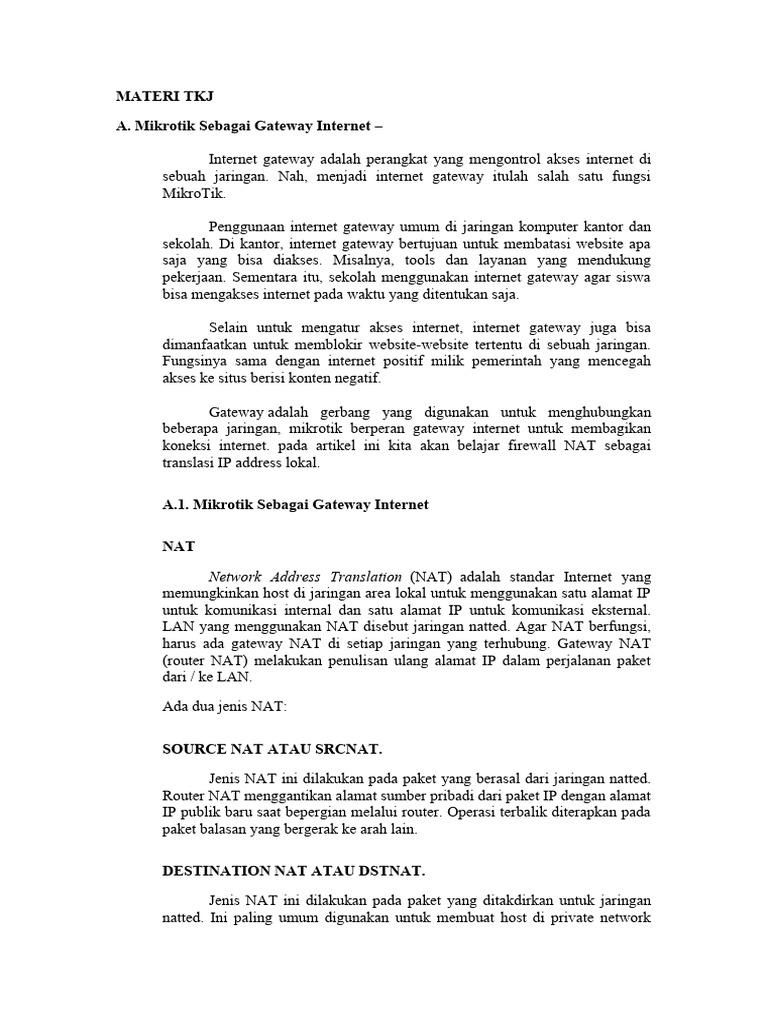 Materi TKJ Kelas 11 | PDF