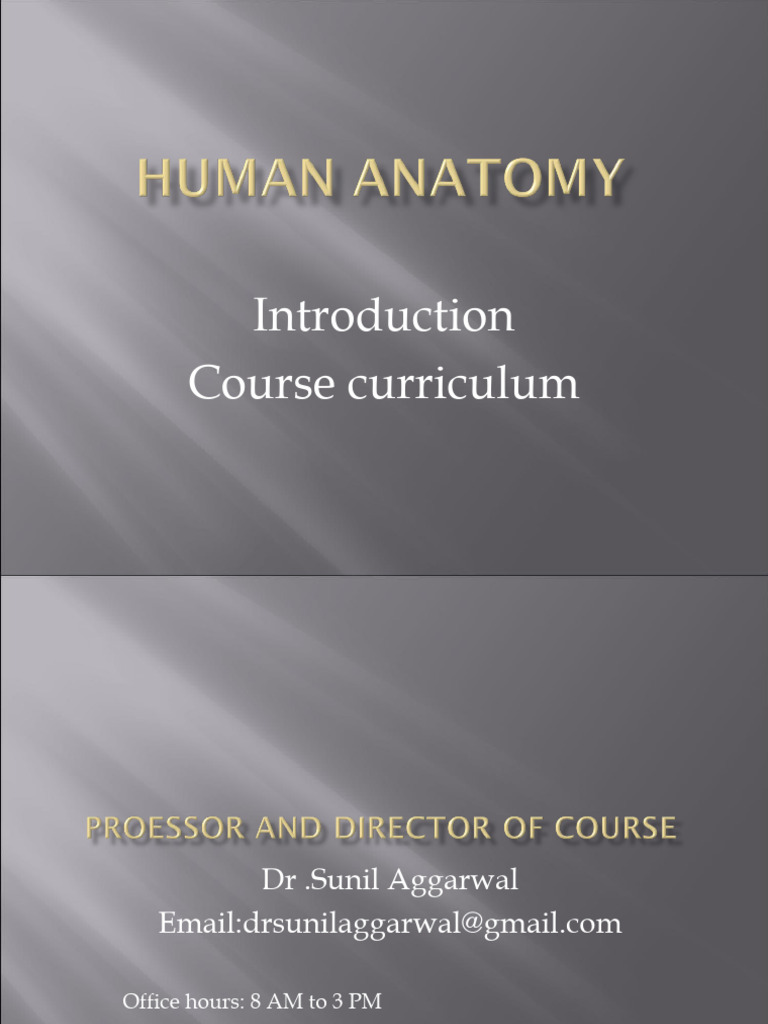 Anatomy Course Curriculum | PDF | Anatomy | Human Body