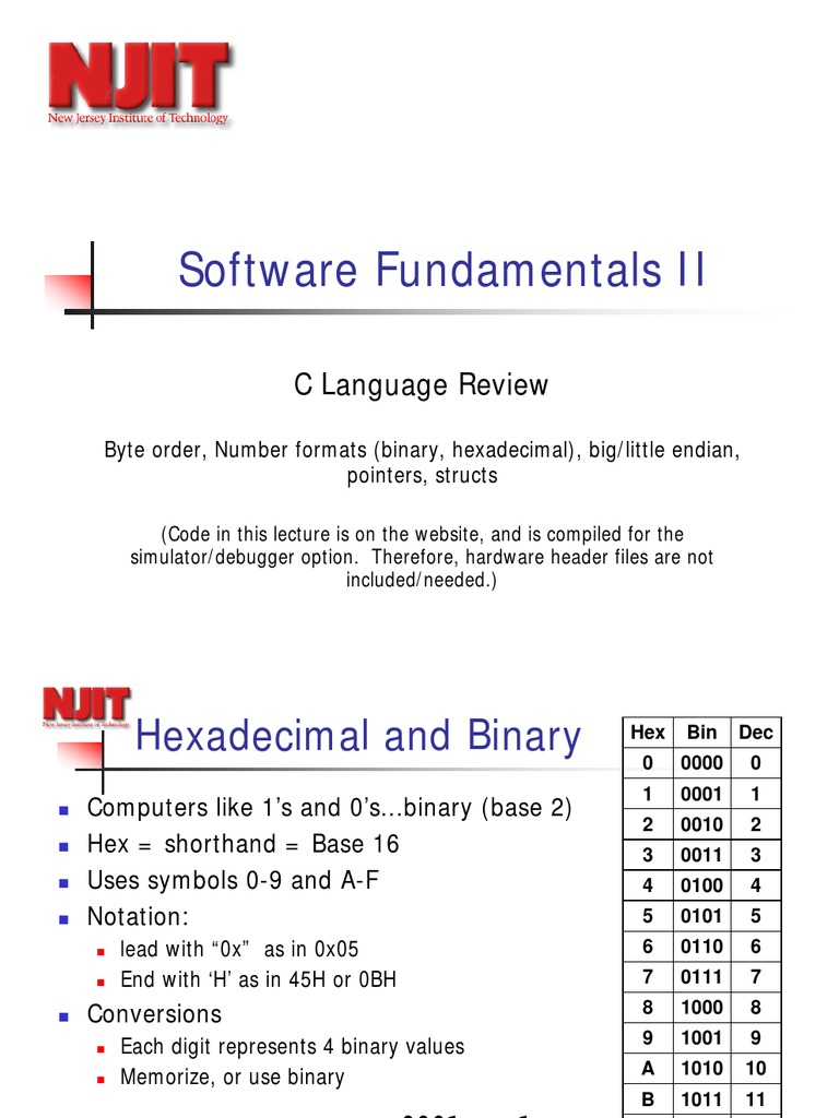 Software Fundamentals Ii Lecture Pdf C Programming Language Pointer Computer Programming