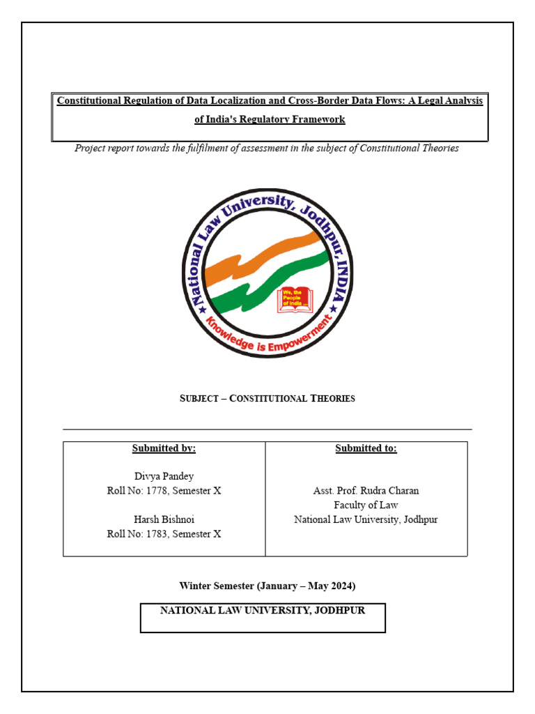 Constitutional Regulation of Data Localization and Cross-Border Data ...