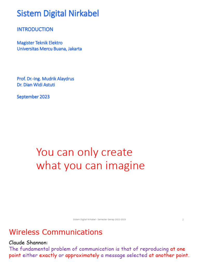 Wireless Communication 01 Intro Pdf Duplex Telecommunications