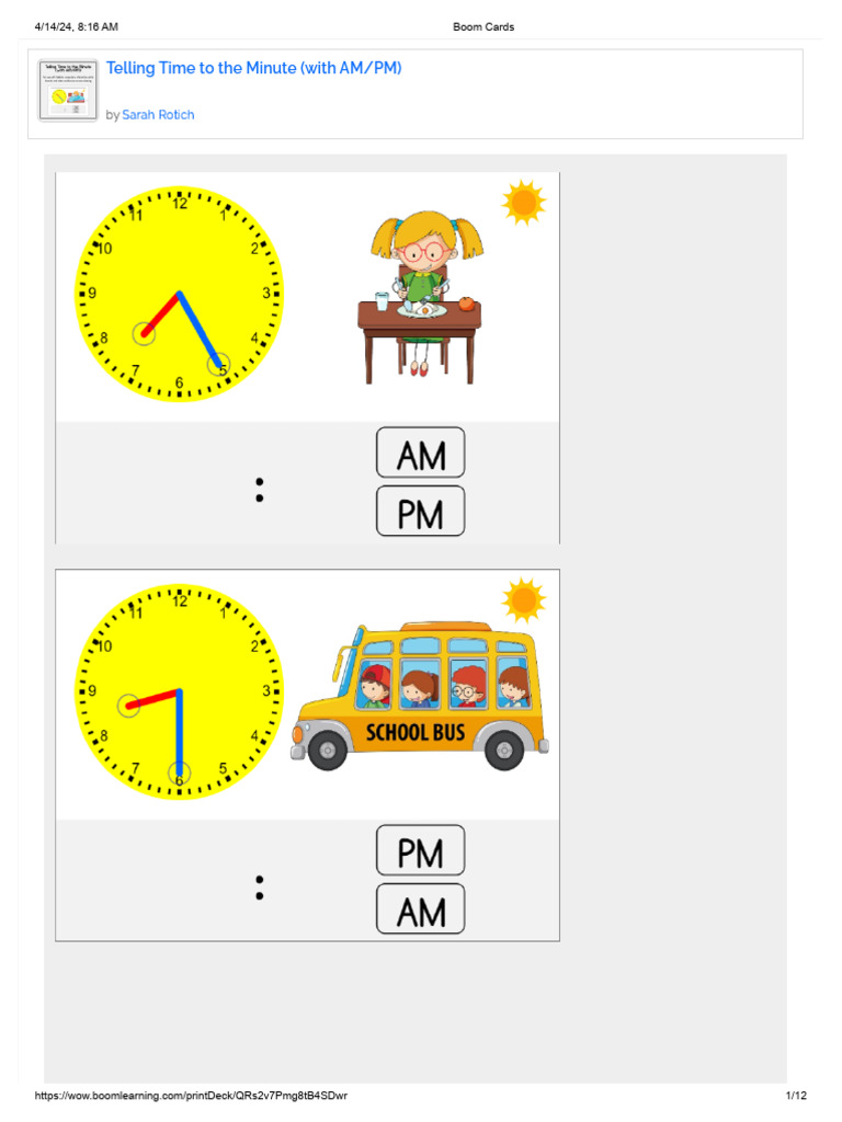 Telling Time to the Minute Guide | PDF | Games & Activities