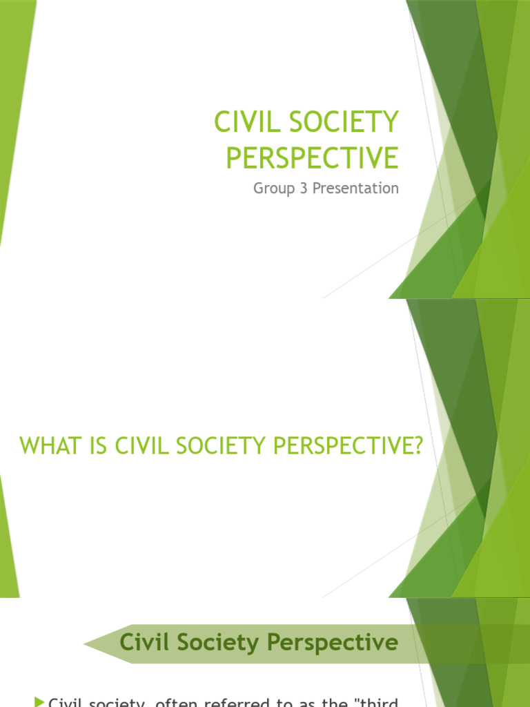 Civil Society Perspective | PDF | Civil Society | Non Governmental Organization