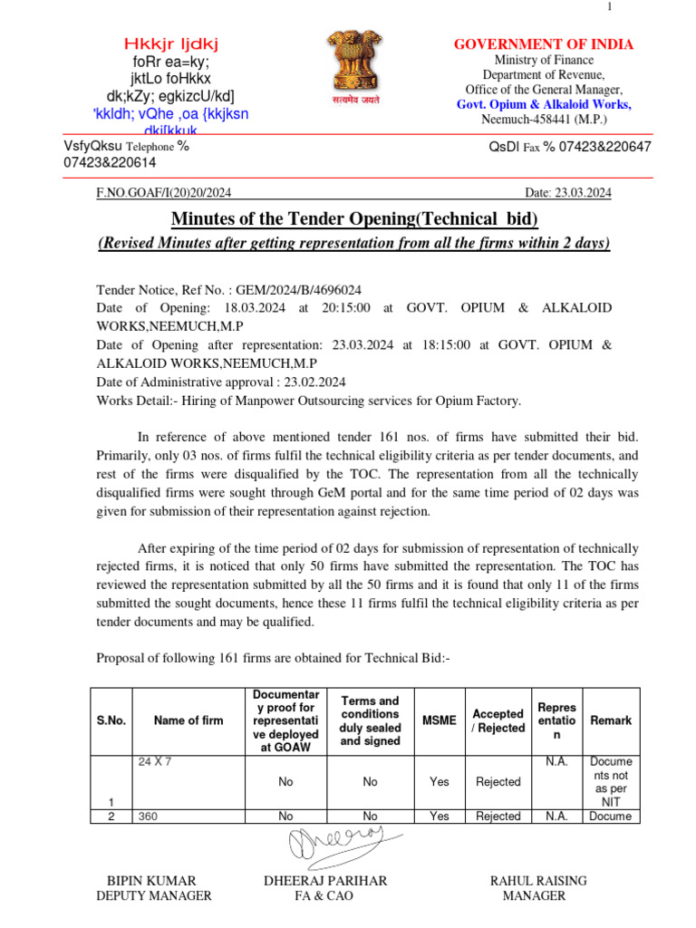 Technical Minutes AR | PDF