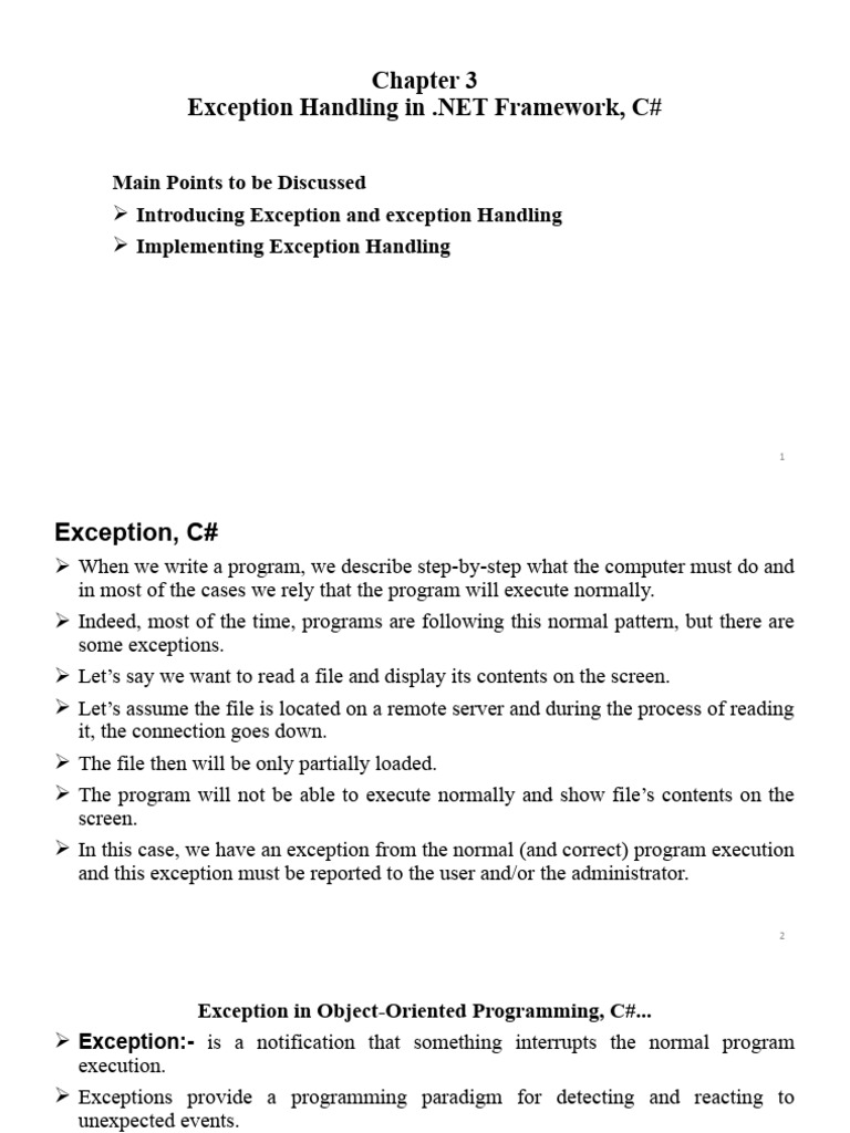 Ch-3 Edited Exception | PDF | Computer Programming | Computing