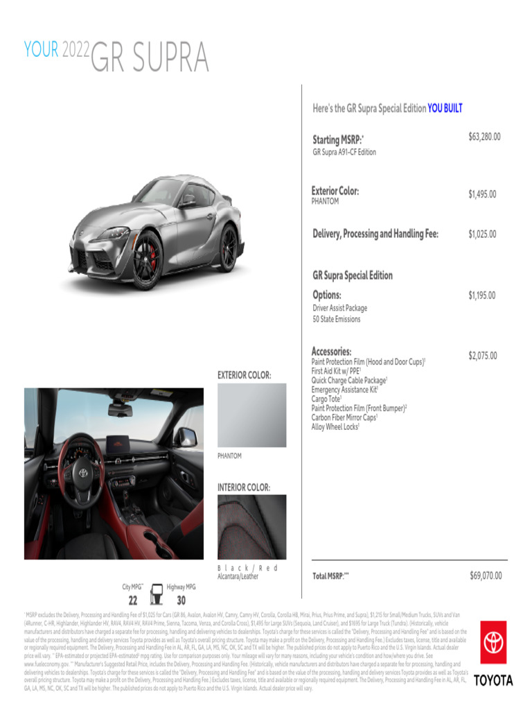 2022 GR Supra | PDF | Toyota | Vehicle Industry