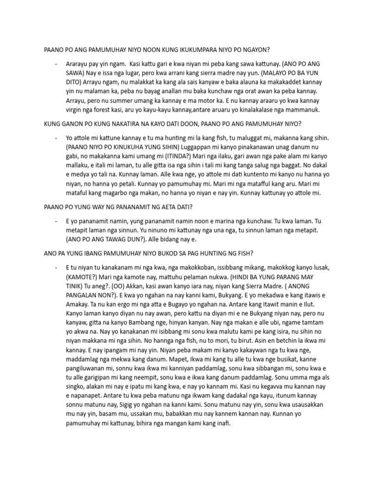 Aeta Interview | PDF