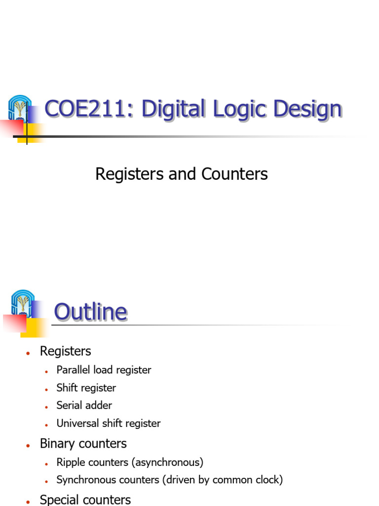 COE211 CH6 Registers and Counters | PDF | Digital Electronics | Digital Technology