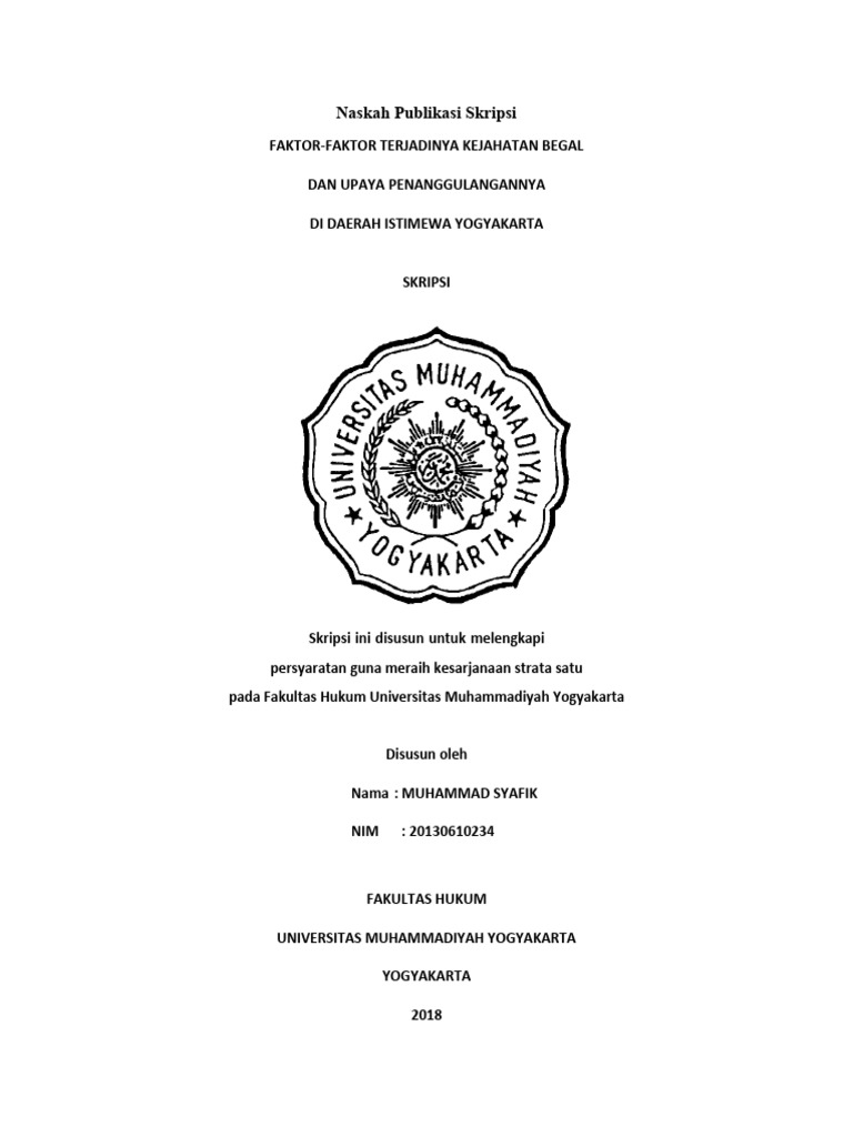 Naskah Publikasi Skripsi | PDF