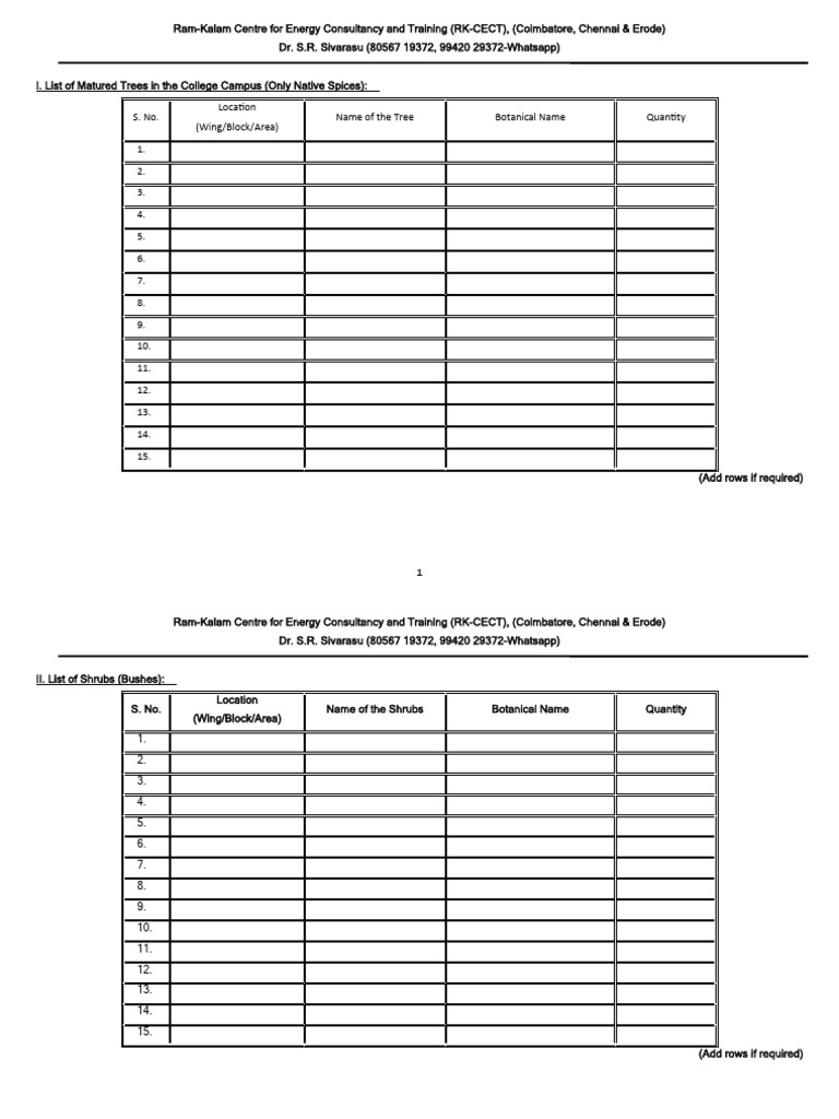 Template-List of Trees-Srubes | Download Free PDF | Branches Of Botany ...