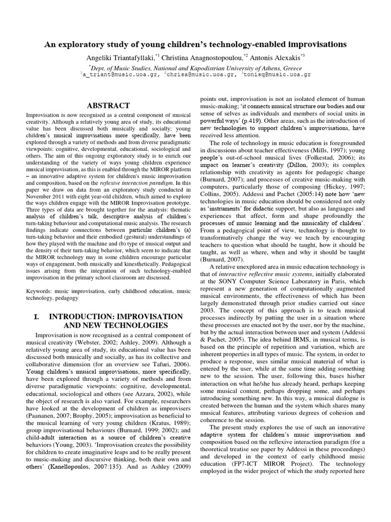 Icmpc2012 - Triantafyllaki, Anagnostopoulou, Alexakis | PDF | Pedagogy | Creativity