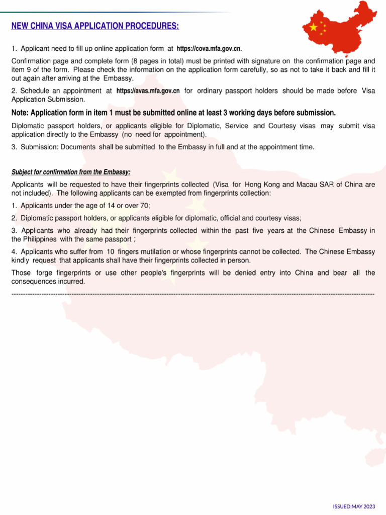 CHINA VISA REQUIREMENTS As of May 8 2023 | PDF