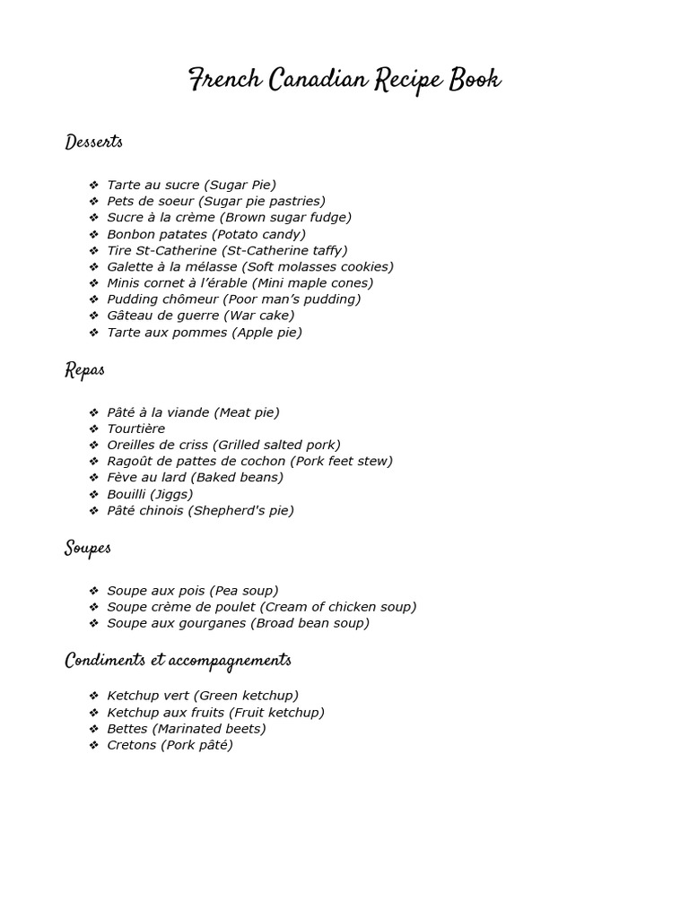 French Canadian Recipes | PDF | Cakes | Baking