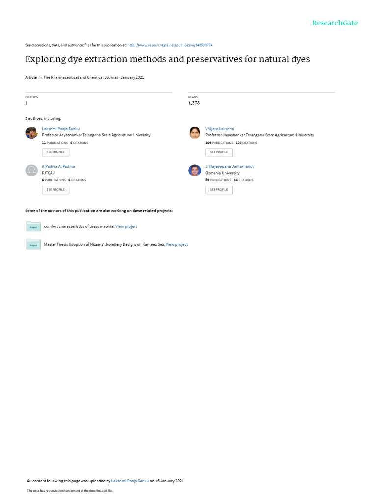 Exploring Dye Extraction Methods and Preservatives For Natural Dyes ...